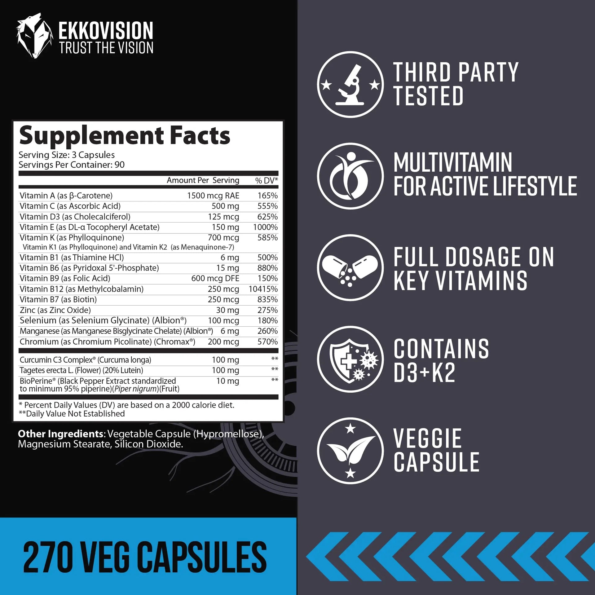 Ekko Multivitamin NEW FORMULA 3rd Party Tested - ekkovision